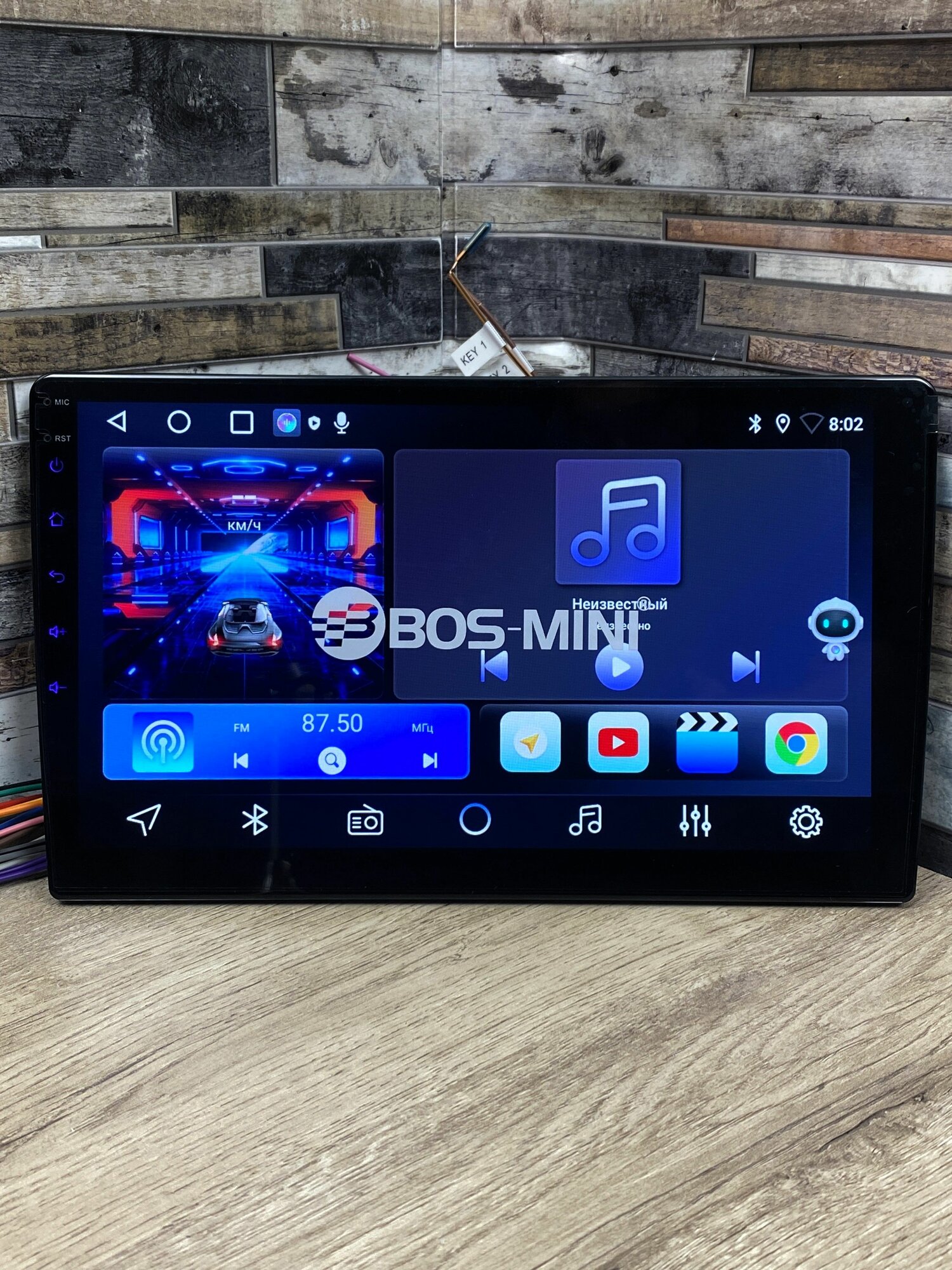 Автомагнитола 10" BOS-MINI, Android 12.0, 2gb/64gb, 2DIN, GPS, WI-FI, BT, дополнительный выход на микрофон.