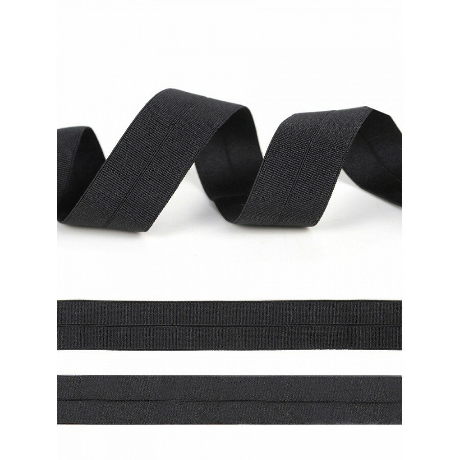 Резинка TBY бельевая Окантовочная плотная 20мм черный F322 уп.25м