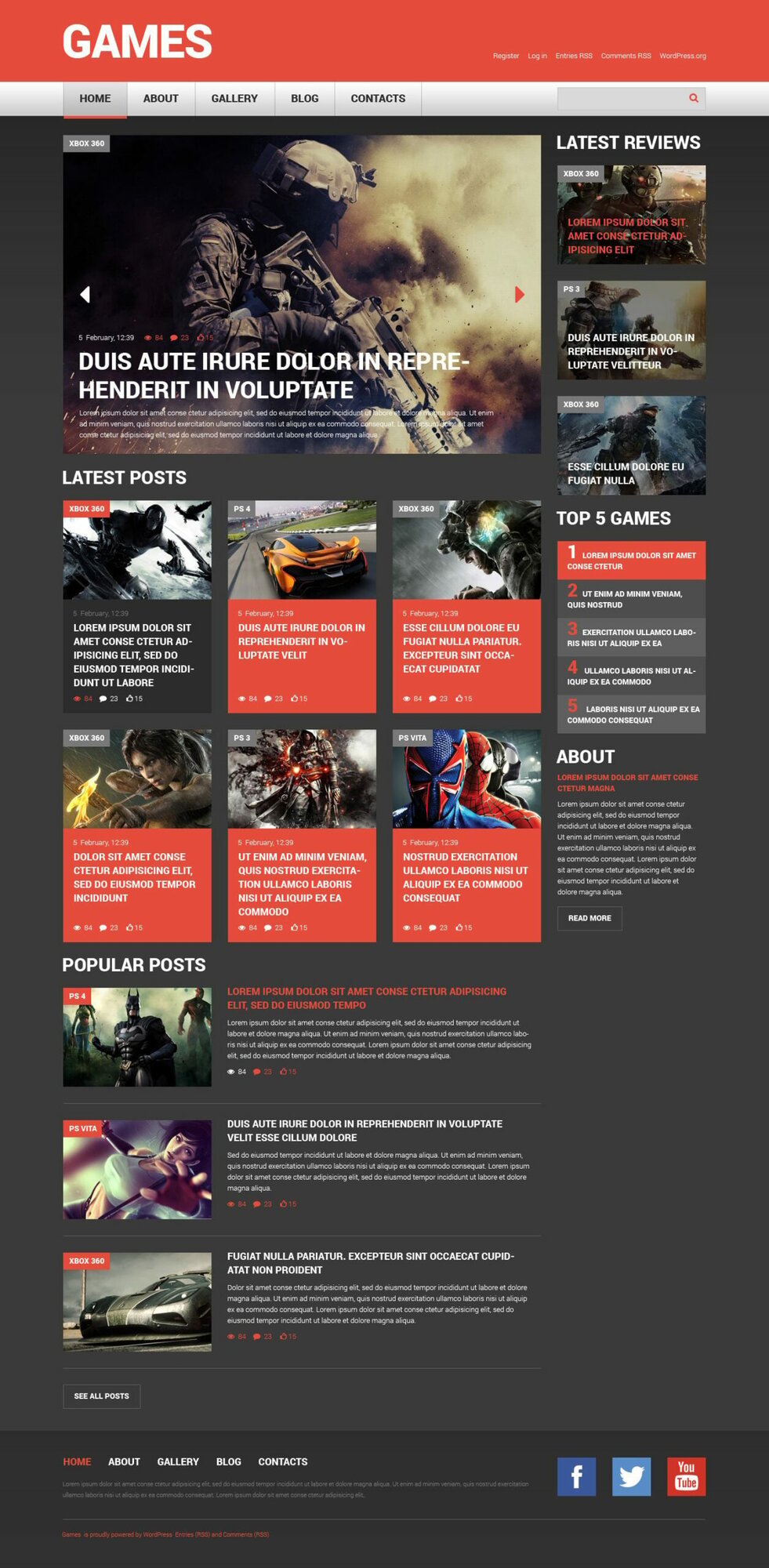 Подарочный сертификат на Шаблон для сайта Вордпресс с демоконтентом Game Portal Responsive WordPress Theme