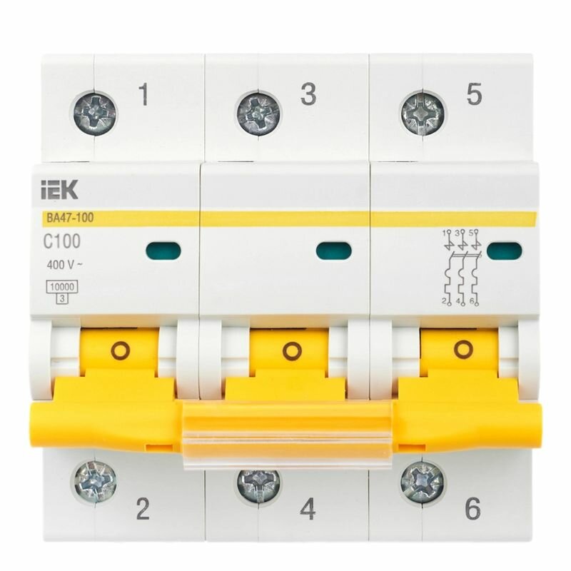 Автомат 3Р 100А C 10кА ВА47-100 IEK