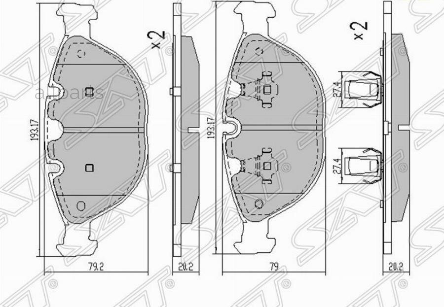 SAT ST-34116761282 Колодки тормозные (Спереди) BMW 5-Series 03-10 / 6-Series 03-10