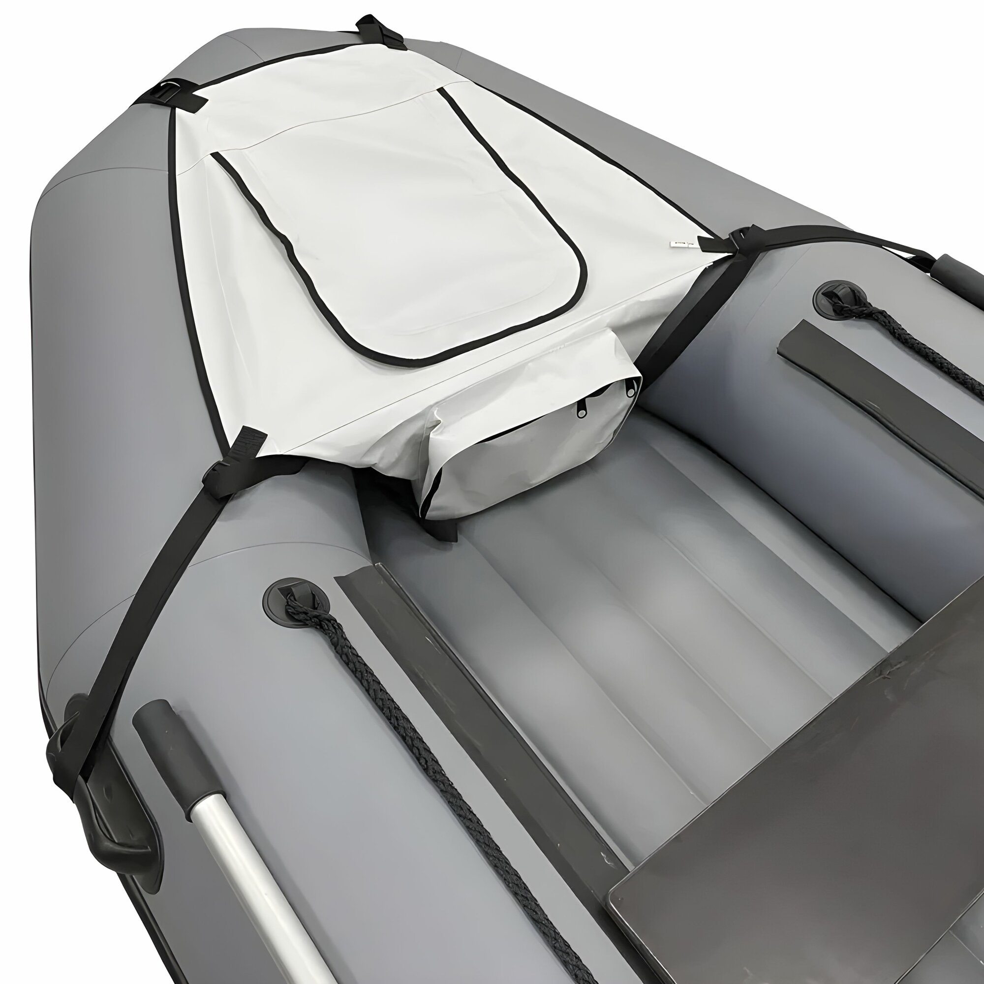 Носовая сумка для надувных лодок длиной 290-330 см, сумка в лодку пвх малая, рундук, светло-серая