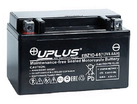 Аккумулятор для мото и гидро техники UniPLUS High Perfomance AGM 8.6 А/ч 160 А прям. пол. залит/заряжен EBZ10-4-1 (150х88х93) YTZ10S