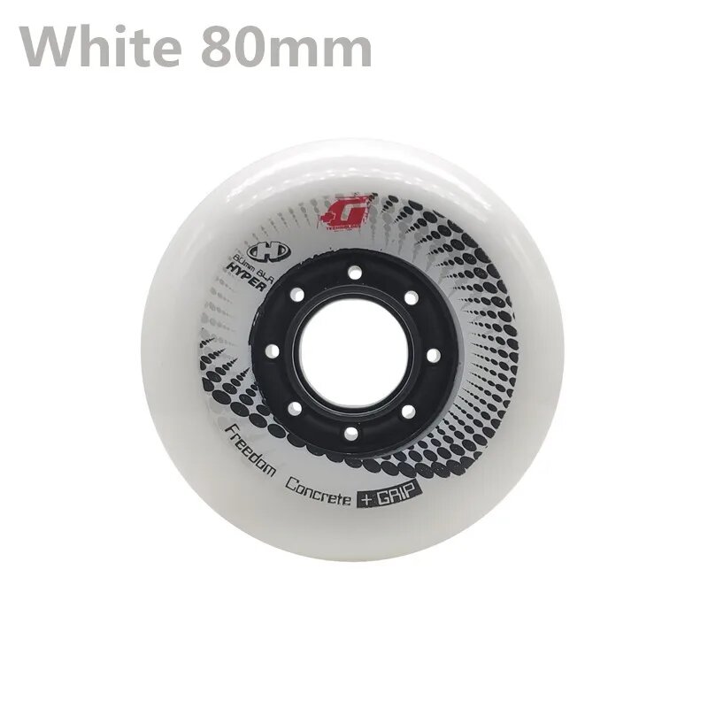Колеса для роликовых коньков Hyper +G 72/76/80 мм 82A/84A 4 шт Белый, Hyper W 80mm