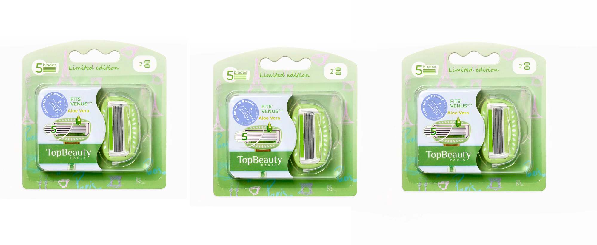 Cменные кассеты женские TopBeauty Paris, совместимы с Venus, 2шт, 3 уп