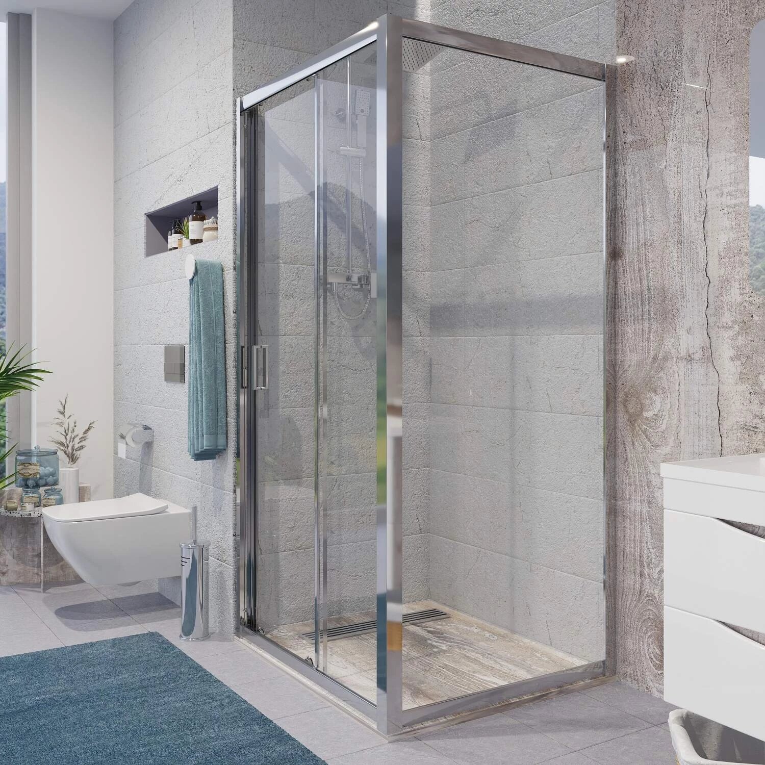 Душевая перегородка Niagara Nova 1900x1000 хром NG-A100