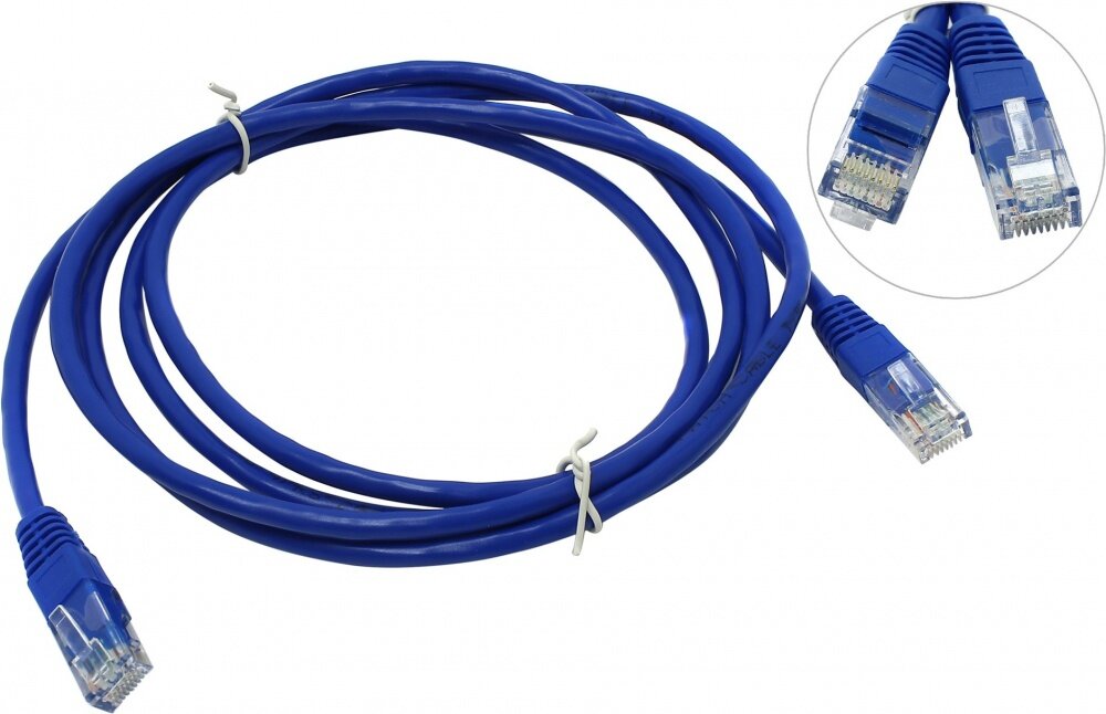 Патчкорд UTP кат.5E RJ-45 вилка - RJ-45 вилка, синий, 0.5 м.