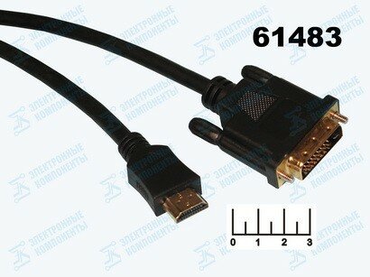 Шнур DVI-HDMI 5м gold Premier (5-821)