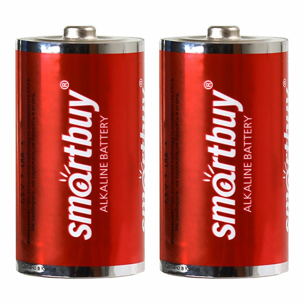 Батарейка алкалиновая Smartbuy LR20 2шт в блистере
