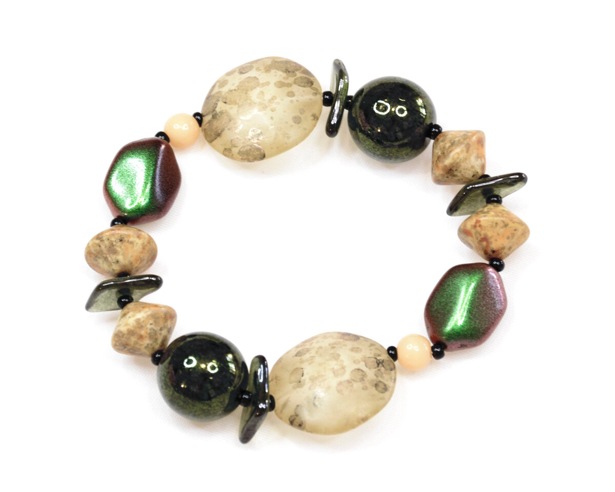 Браслет Bohemia Style, стекло, хрусталь, богемское стекло, бисер