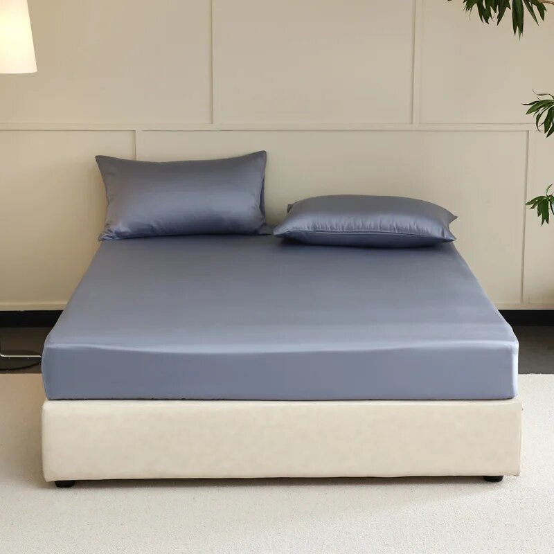 Простыня из шелка Dreamreal 160x200x30cm, Lauren Blue