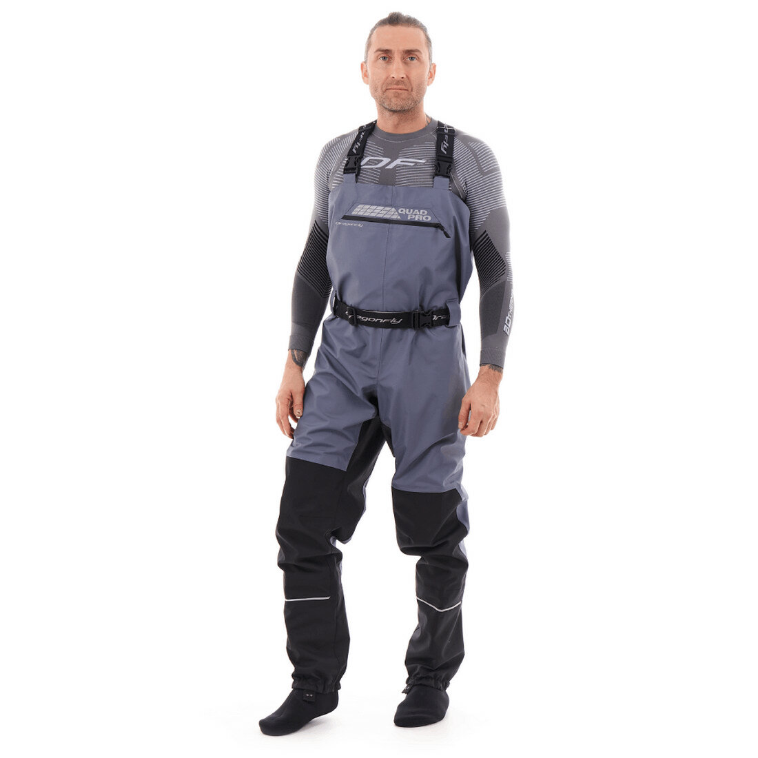 Dragonfly Вейдерсы мембранные QUAD PRO 2023 Gray - Black XXL(46-47)