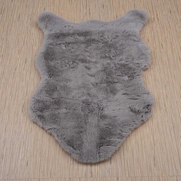 Ковер из искусственного меха кролика турецкий на пол в спальню в гостиную 60х100 см однотонный ворс 35 мм шегги 400828