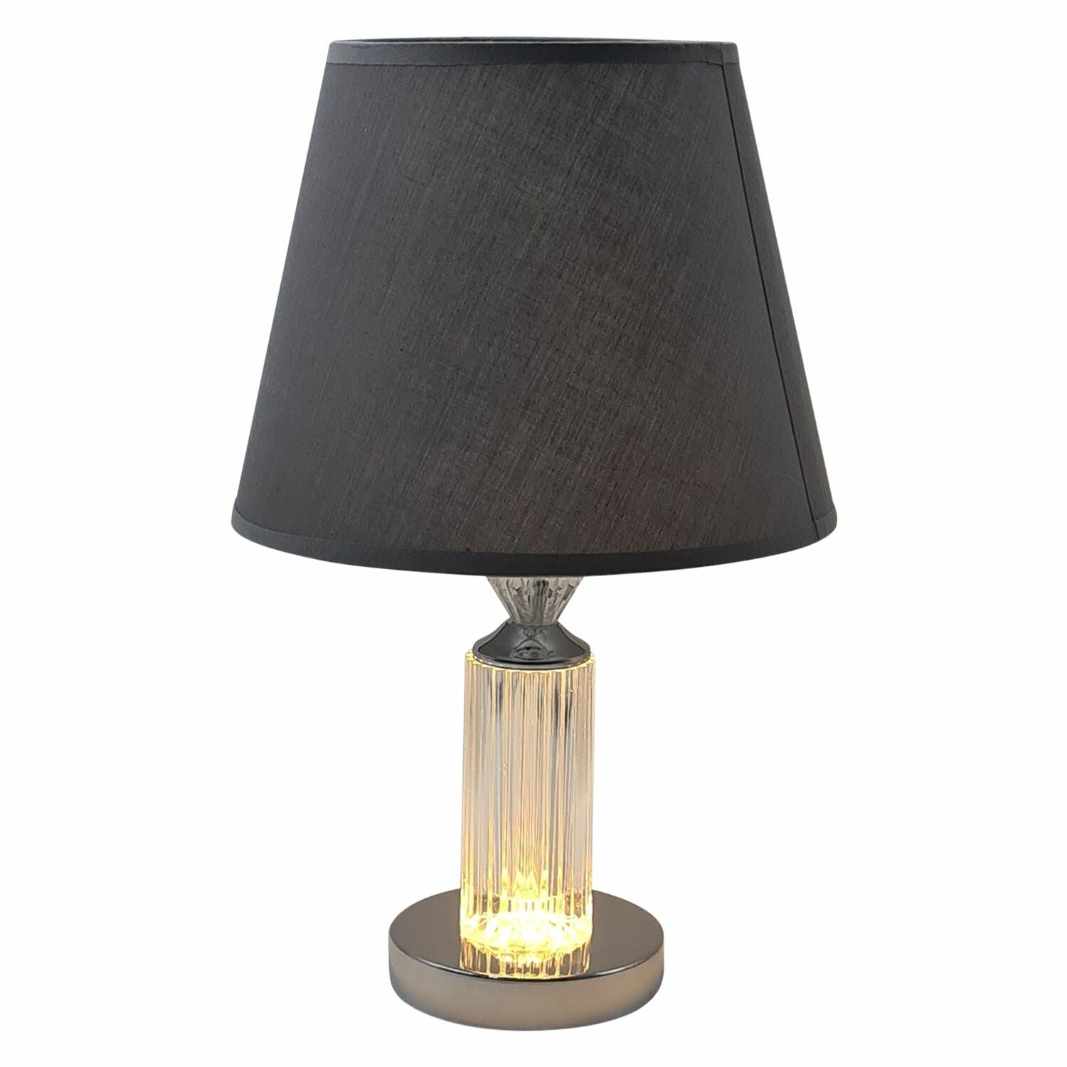 Лампа настольная, CC603, Светильник прикроватный на тумбочку, Е27, Цвет - Хром