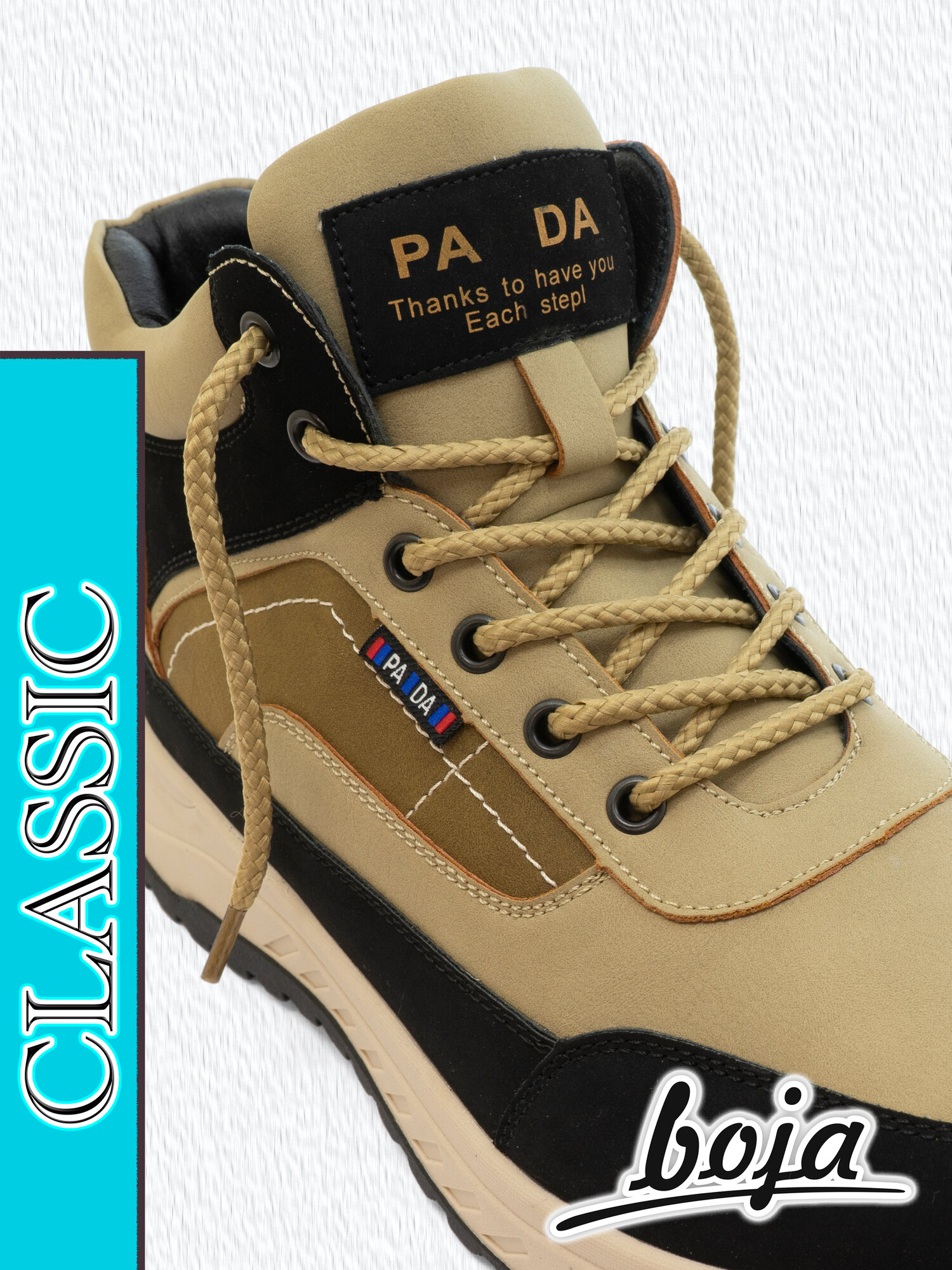 Шнурки для обуви BOJA (ЭФА), круглые, бежевые, 100 см, для кроссовок; ботинок; кед; бутсов