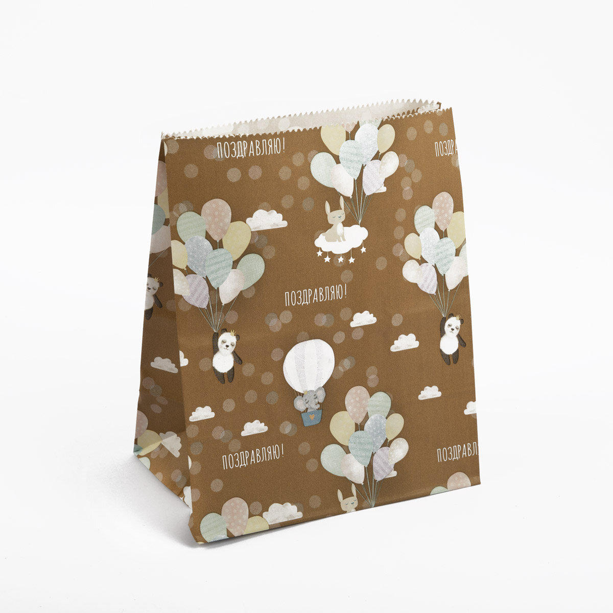 "S-CHIEF" CPP-002 Крафт-пакеты для готовой выпечки 13x8x16 см 3 шт. №01 Воздушные шары