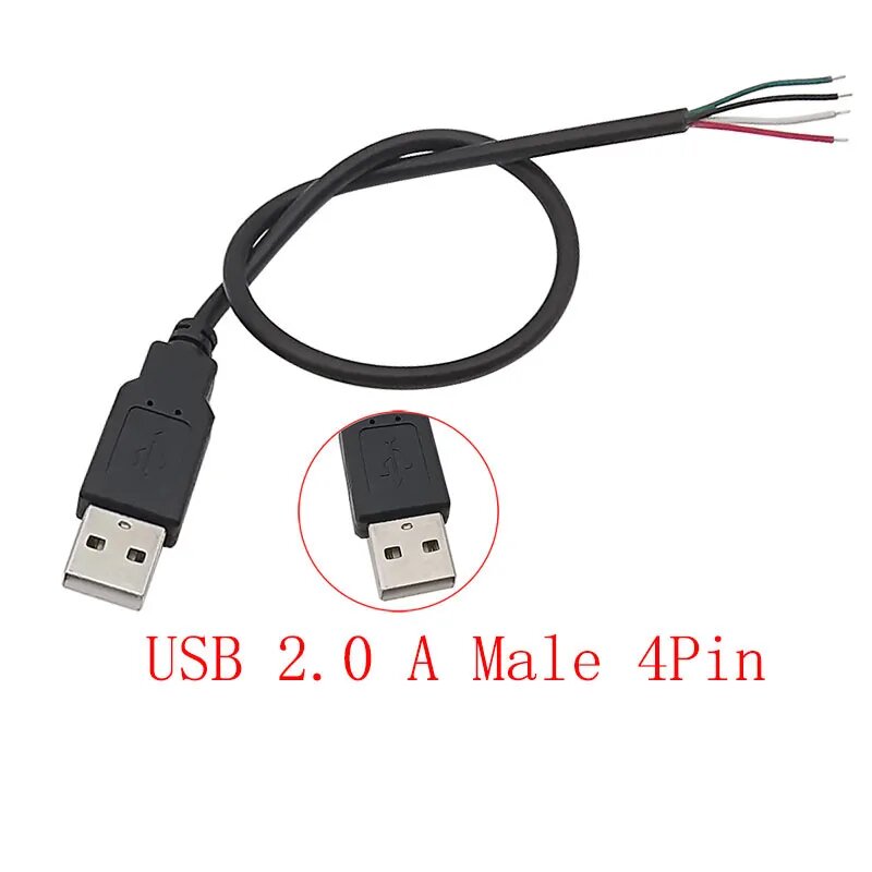 Micro USB/Type C/USB 2.0 A разъем-удлинитель 1M 1Pcs, USB Male 4Pin