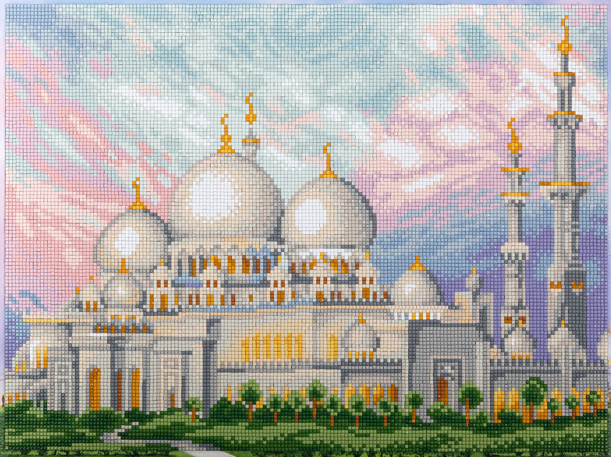 Фрея ALPD-119-GK22 кристальная мозаика на подрамнике 40x30 см Мечеть шейха Зайда