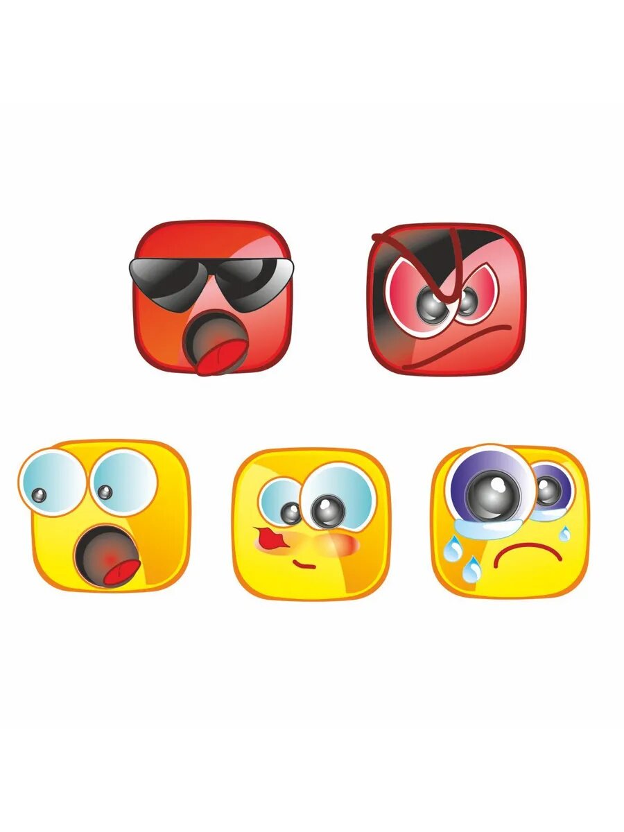 Магнит "Смайлик квадратный" 80х80мм, (5 видов), Арт рэйсинг