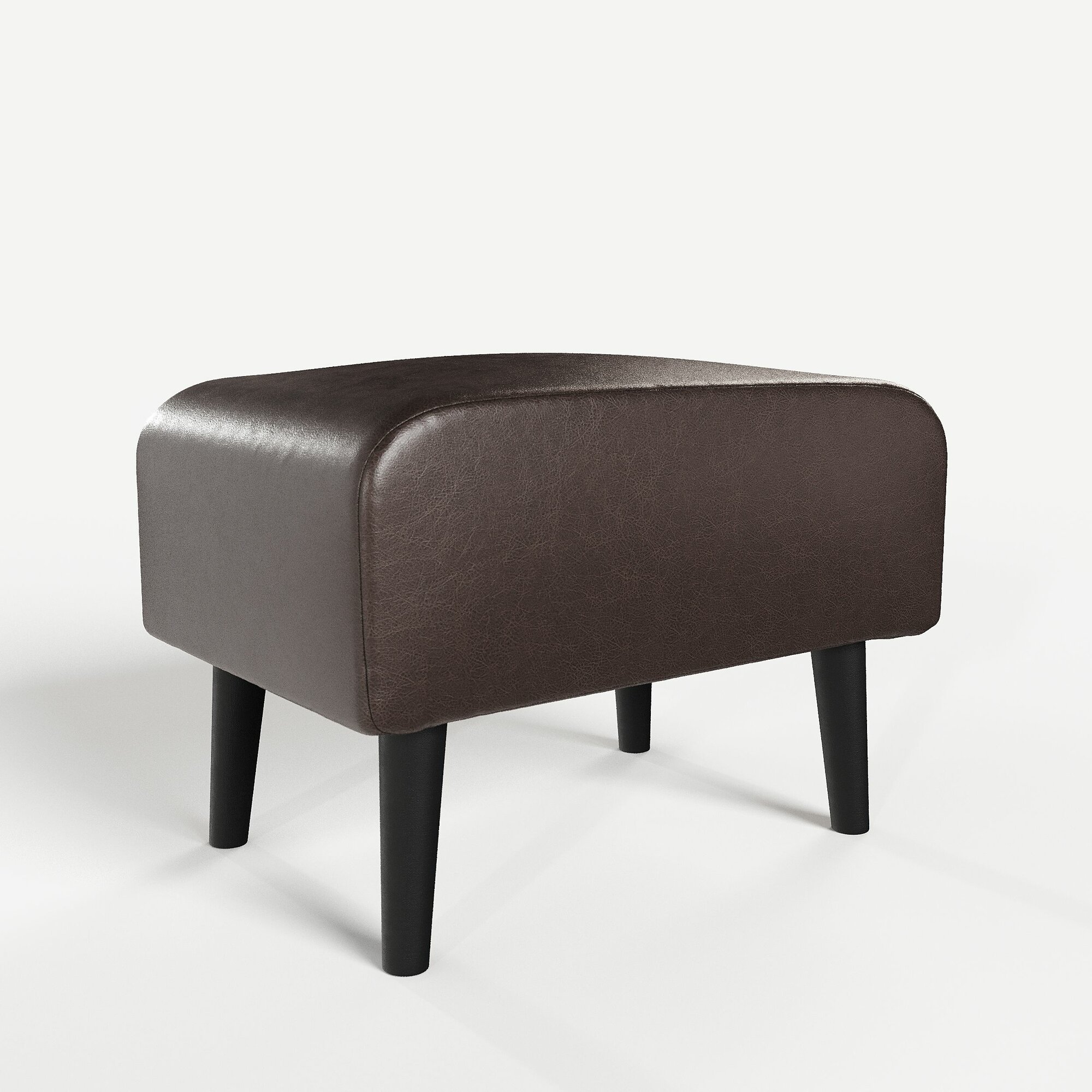 Пуф на высоких ножках Фантазёр из эко-кожи коричневый. Банкетка, подставка.