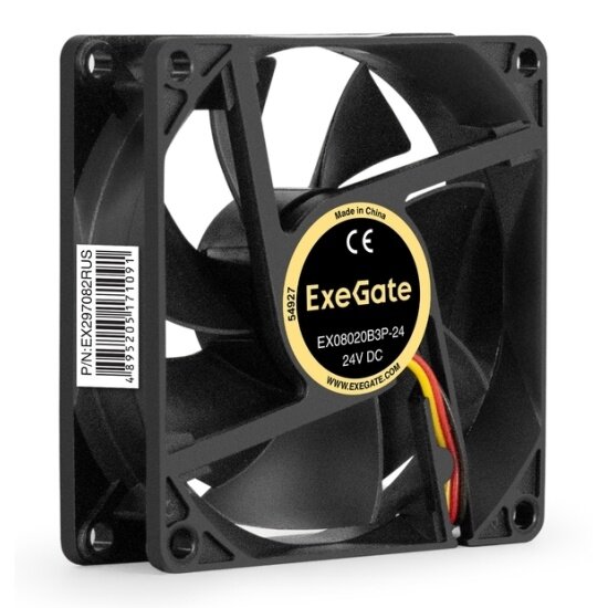 Вентилятор для корпуса Exegate EX08020B3P-24 24В DC 80x80x20мм 3pin (EX297082RUS)