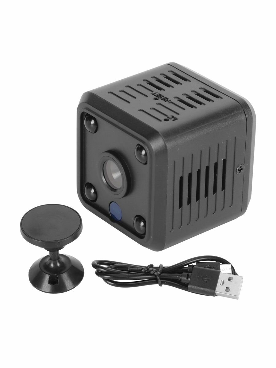 Беспроводная мини-IP-камера 1080P, наружная внутренняя камера безопасности Wi-Fi с обнаружением движения ночного видения, портативная и защищенная от атмосферных воздействий