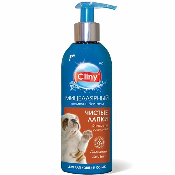 Шампунь-кондиционер для животных Cliny "Чистые лапки", мицеллярный, 200 мл