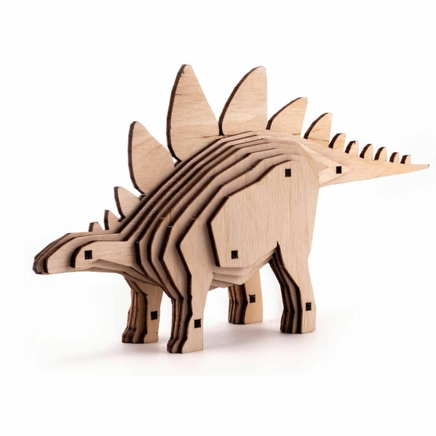 Конструктор UNIWOOD "Стегозавр", 3D, дерево (UW30142)