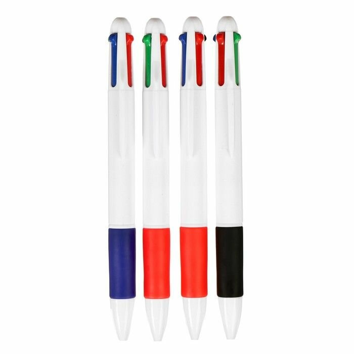 Набор ручек шариковых Calligrata 4 шт, автоматические, стержень 4-х цветный