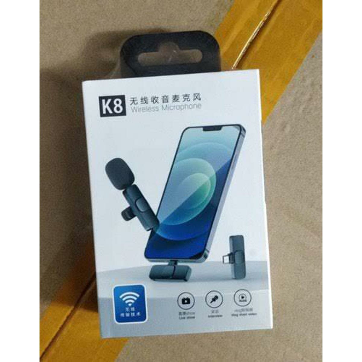 Беспроводной микрофон K8, универсальный микрофон Plug & Play, аудиомикрофон для видеосъемки в реальном времени, трансляц