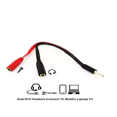 Комплект из 2 микрофонов и Y-кабеля Jack Tow Pin для наушников Аудиоразветвитель для микрофона