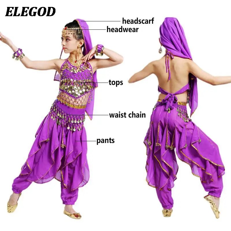 Детский костюм для танца живота XXL, 5pcs Purple