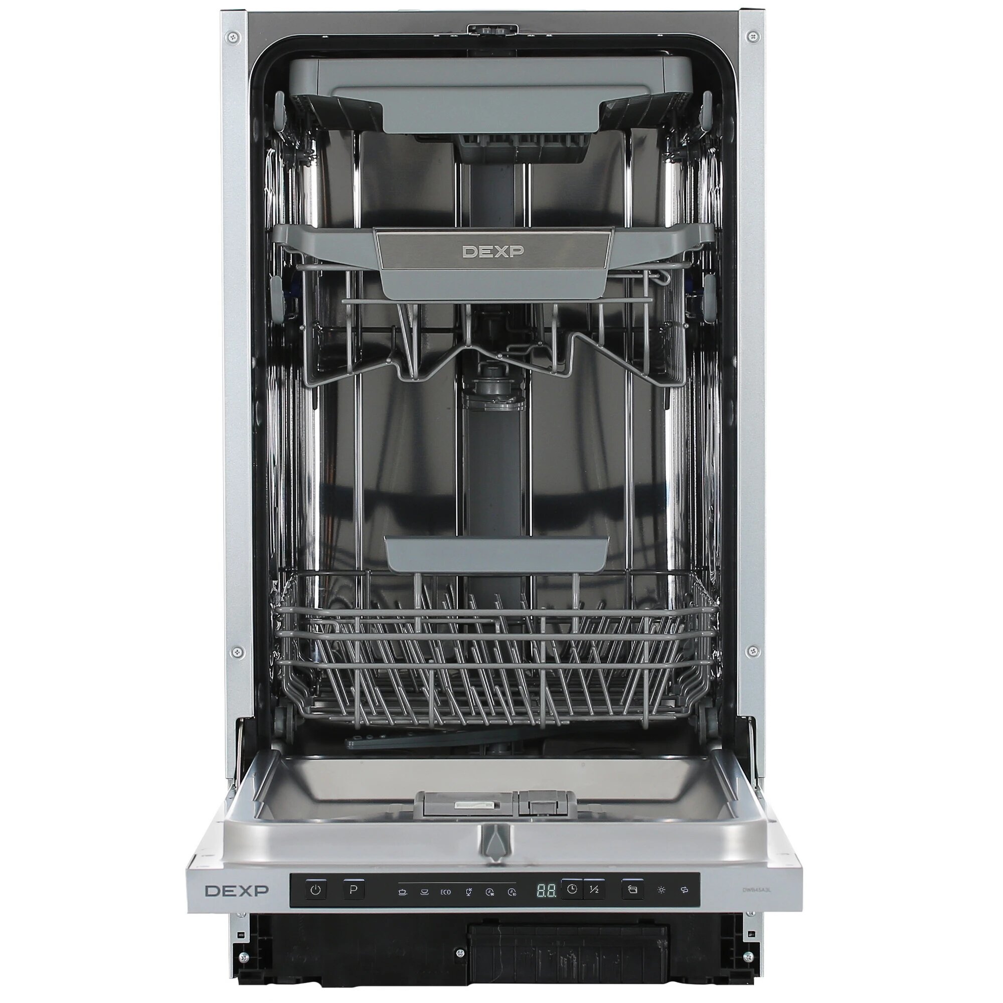 Посудомоечная машина DEXP DWB45A3L, встраиваемая, конденсационная сушка, 8 программ