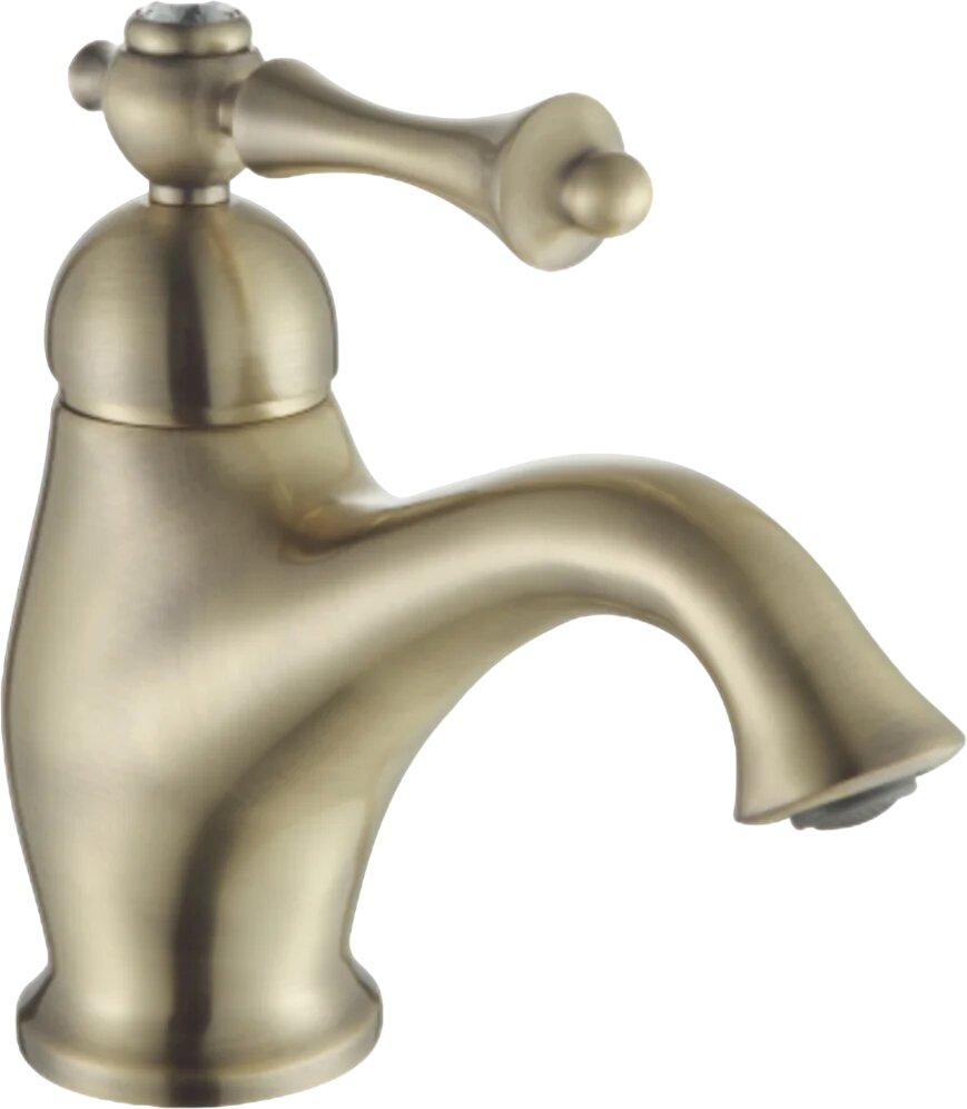 Смеситель Rose R0101Q бронзовый, кран для ванной в раковину, из латуни, рычажный, с керамическим картриджем, с функцией экономии расхода