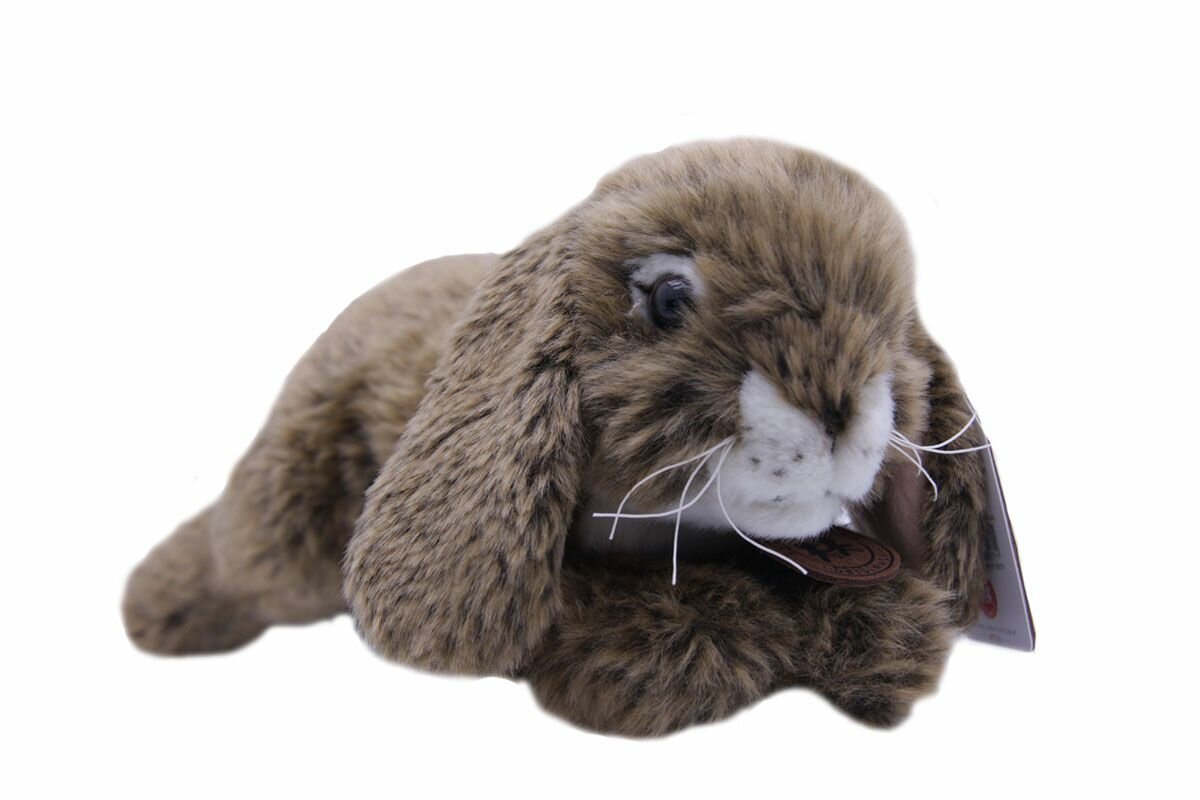 Мягкая игрушка Anna Club Plush Кролик лежит цвет коричневый 18 см.