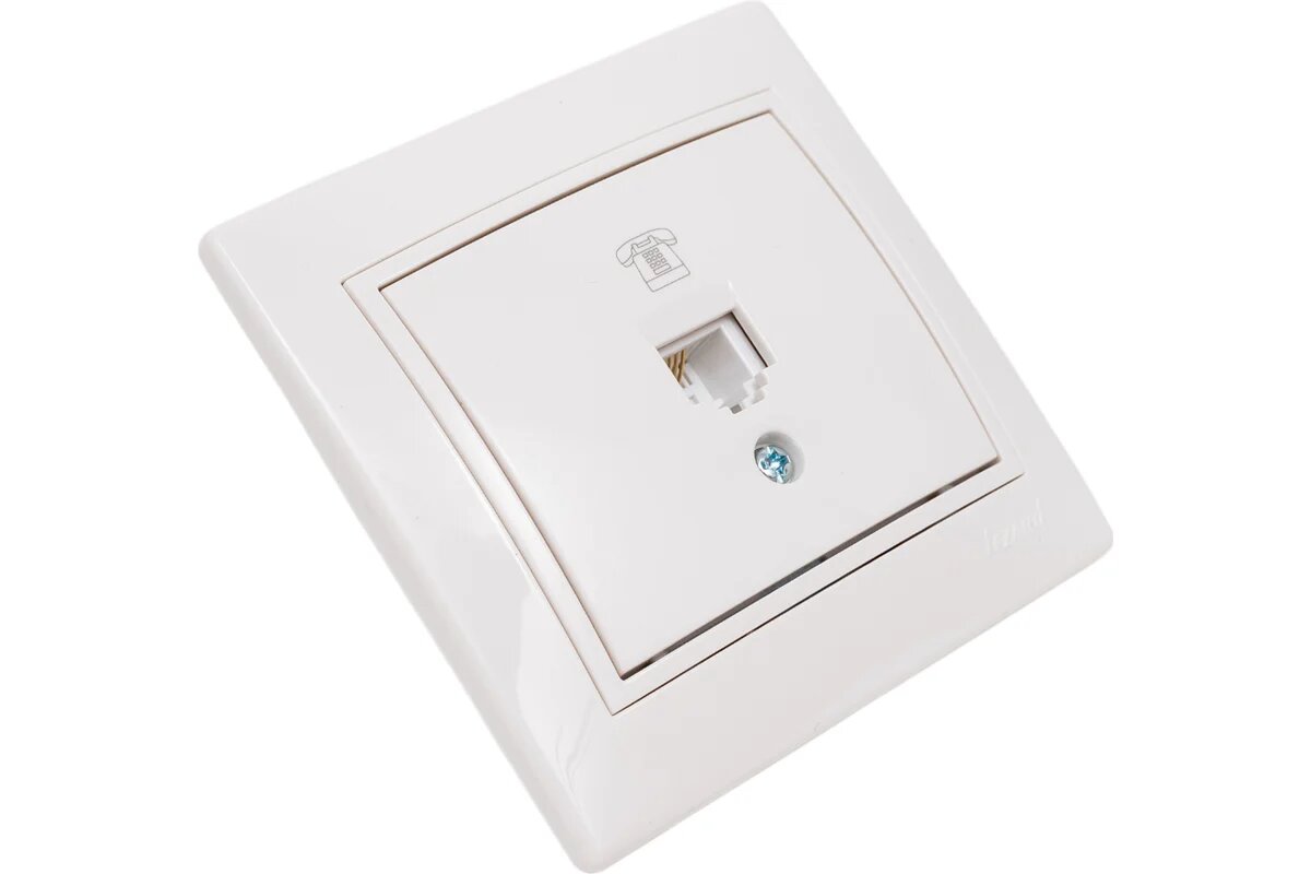 Розетка телефонная Lezard Mira 701-0202-137, RJ11, белая, скрытый монтаж