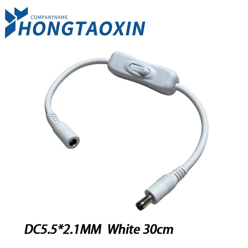 Силовой кабель DC5, 5*2,5 мм 5,5*2,1 мм с Swtich 0,3 м для Cctv, штырь-гнездо, удлинитель, светодиодная лампа, фотоэлектрический источник 12 В, оборудование