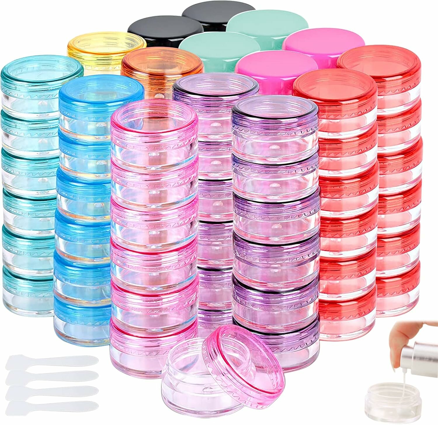 Баночки для хранения 5 мл 120 штук, используется для косметического бальзама для губ, крема, жемчуга, страз