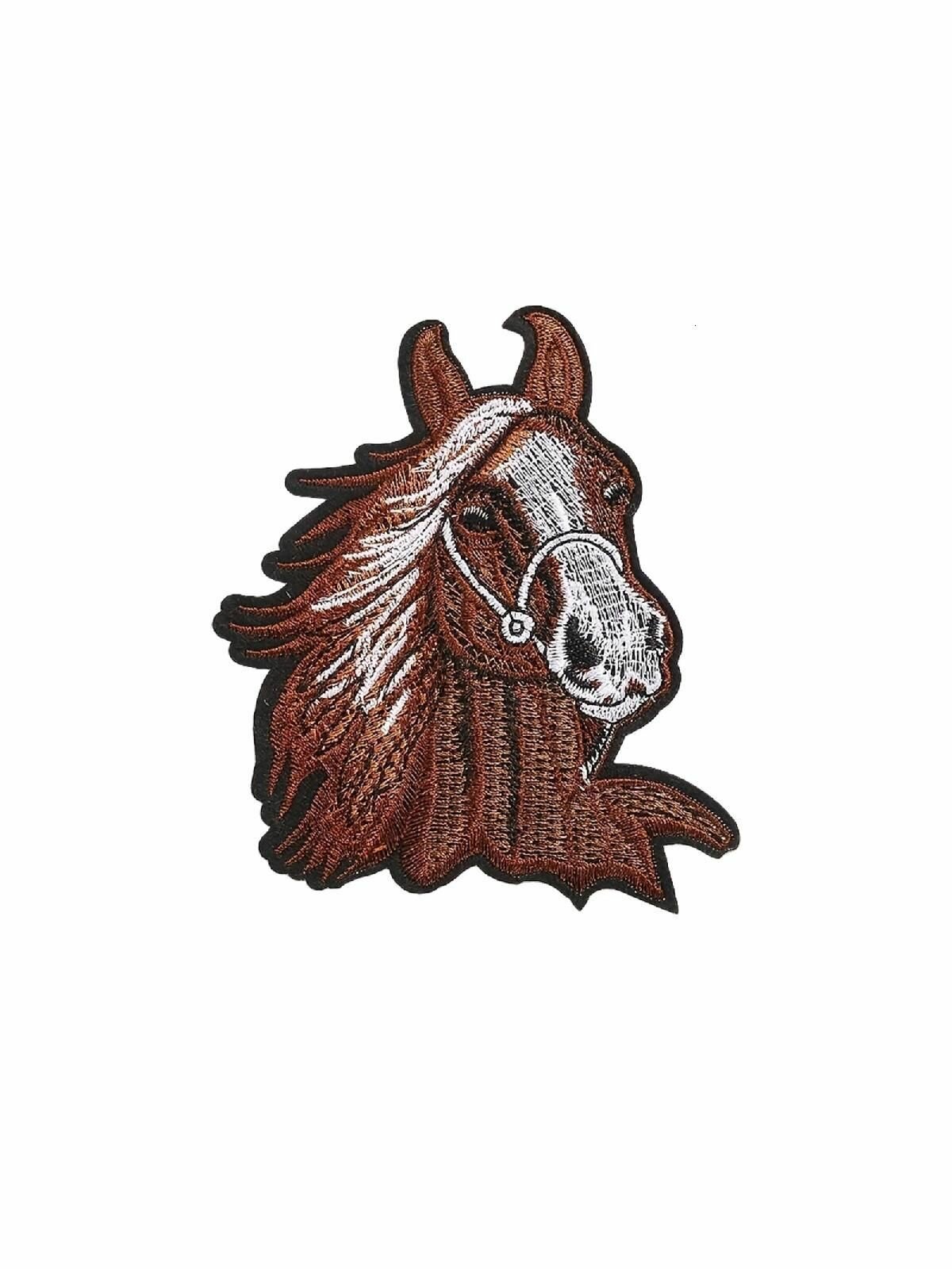 Милые вышитые аппликации с головой лошади для пришивания, - 2