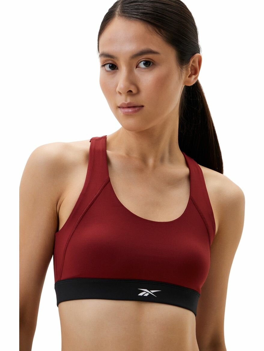 Топ спортивный Reebok Identity Train Racer Bra, размер L INT, бордовый — фото 1