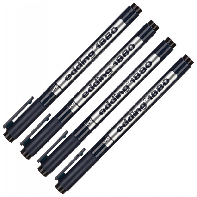 Линер EDDING E-1880/4S (0.25,0.35,0.5,0.7) набор 4 шт. черный д/че