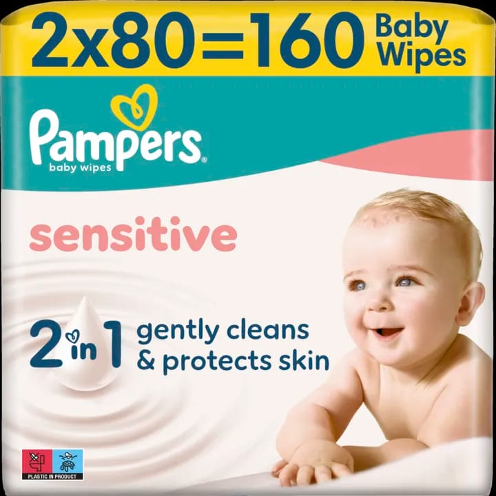 Влажные салфетки Pampers Sensitive, 2x80 шт