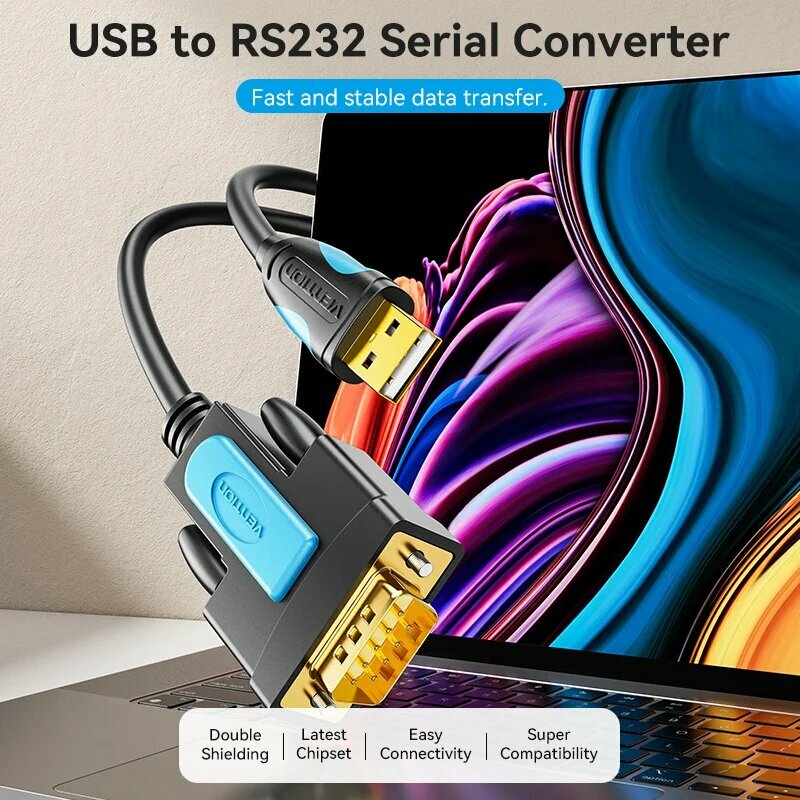 Кабель USB-RS232 Vention 9-контактный 1,5 м