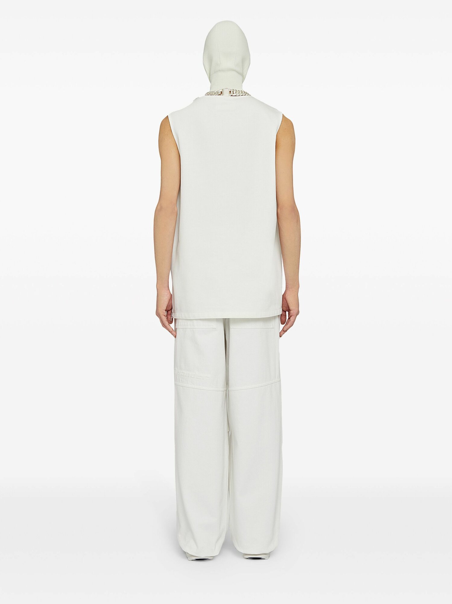 Брюки Jil Sander, размер 48, бежевый/белый — фото 1
