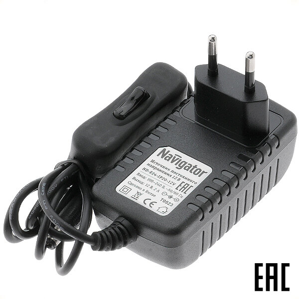 Блок питания к светодиодной ленте постоянного тока Navigator 220В/12В 24Вт IP20 71463 ND-E24