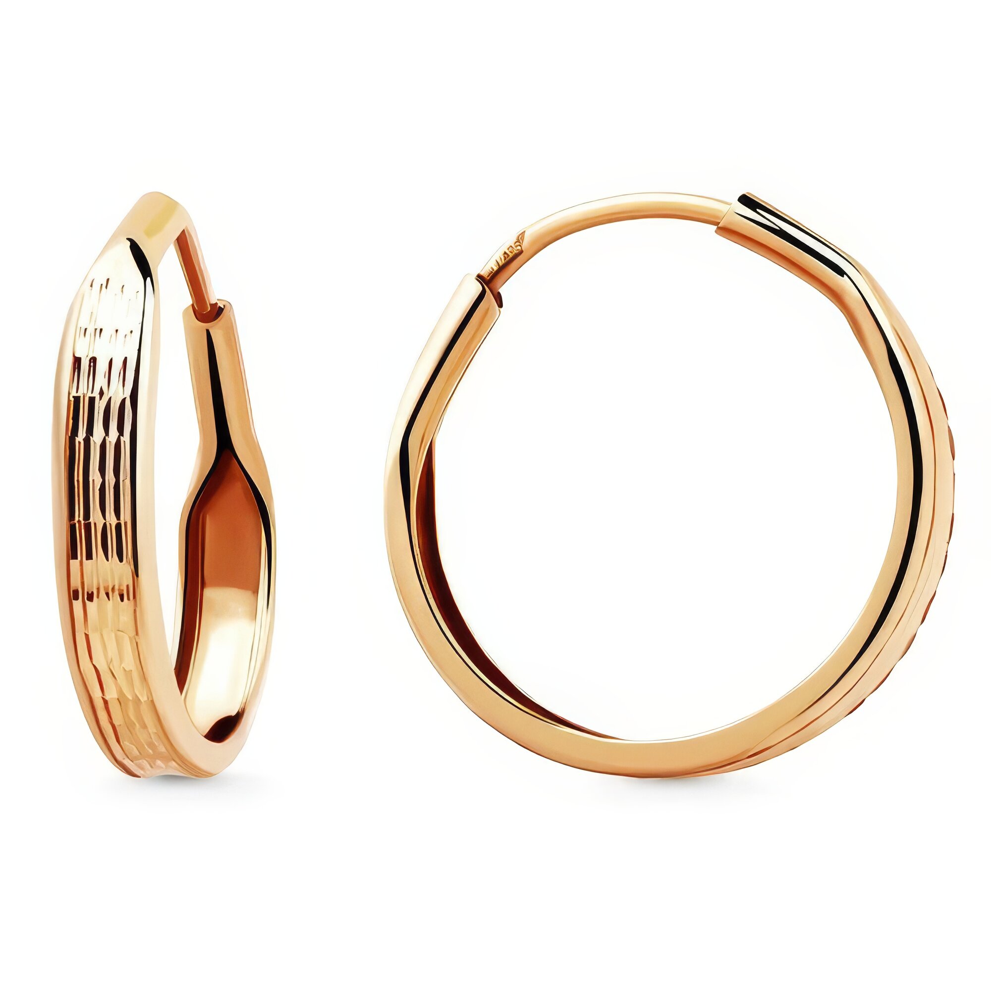 Серьги конго, красное золото, 585 проба