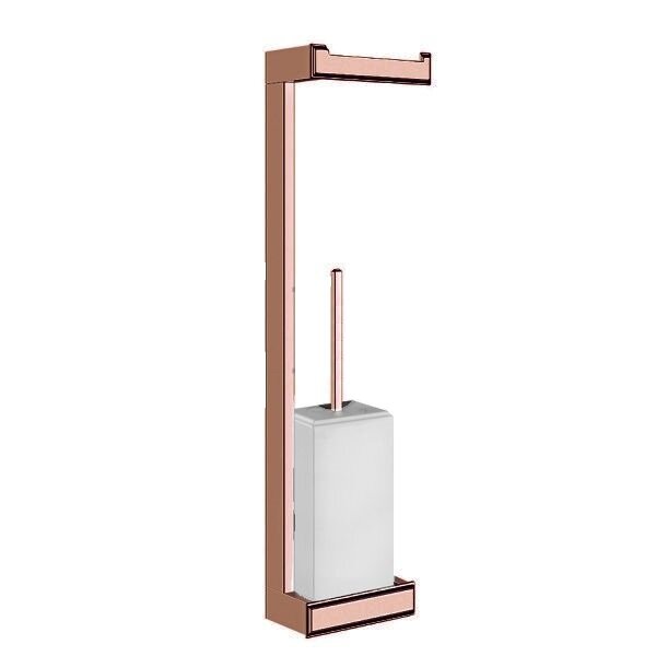 Gessi Eleganza 46467 030 Стойка для туалетной бумаги с ершиком (бронза)