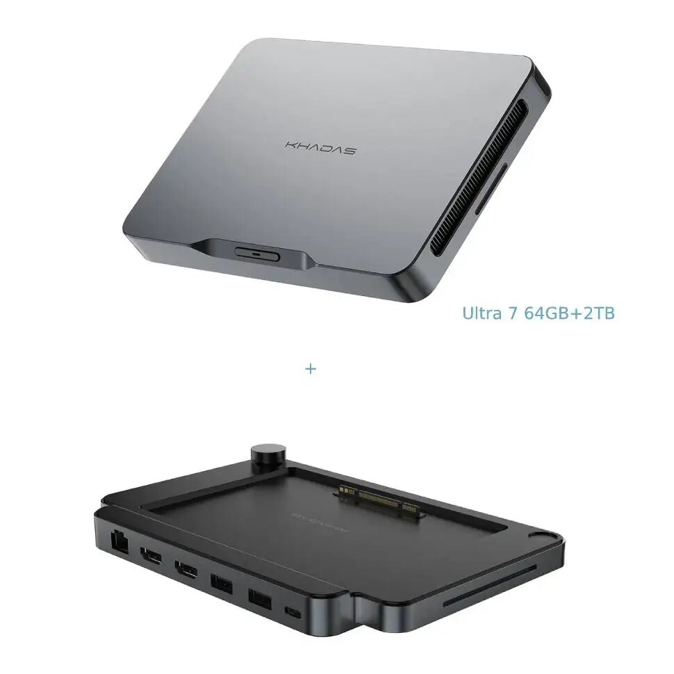 Khadas Mind 2 Мини-ПК с док-станцией и внешним eGPU 16 ГБ Ultra 7 64G2T Dock, ЕС