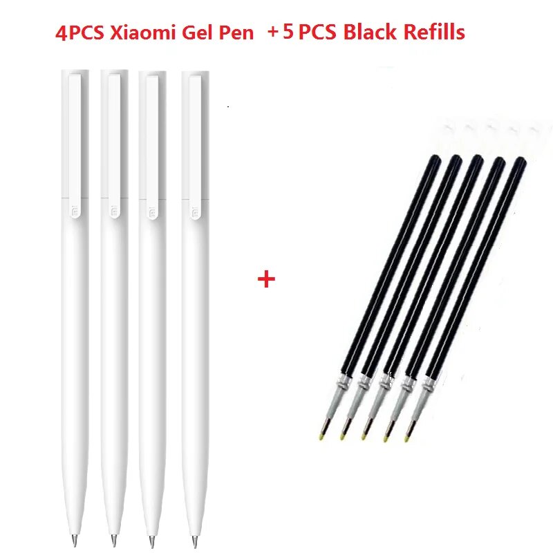 Гелевая ручка Xiaomi Mijia Mi 0,5 мм Белый, 4pen 5Black Ink