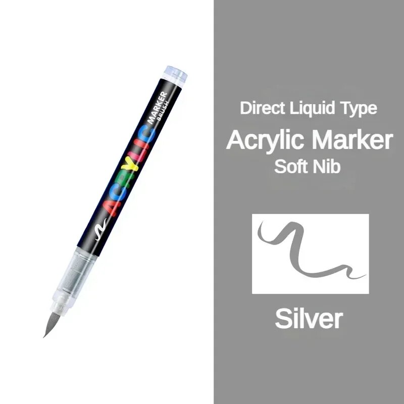 Акриловый маркер Silver, мягкий наконечник
